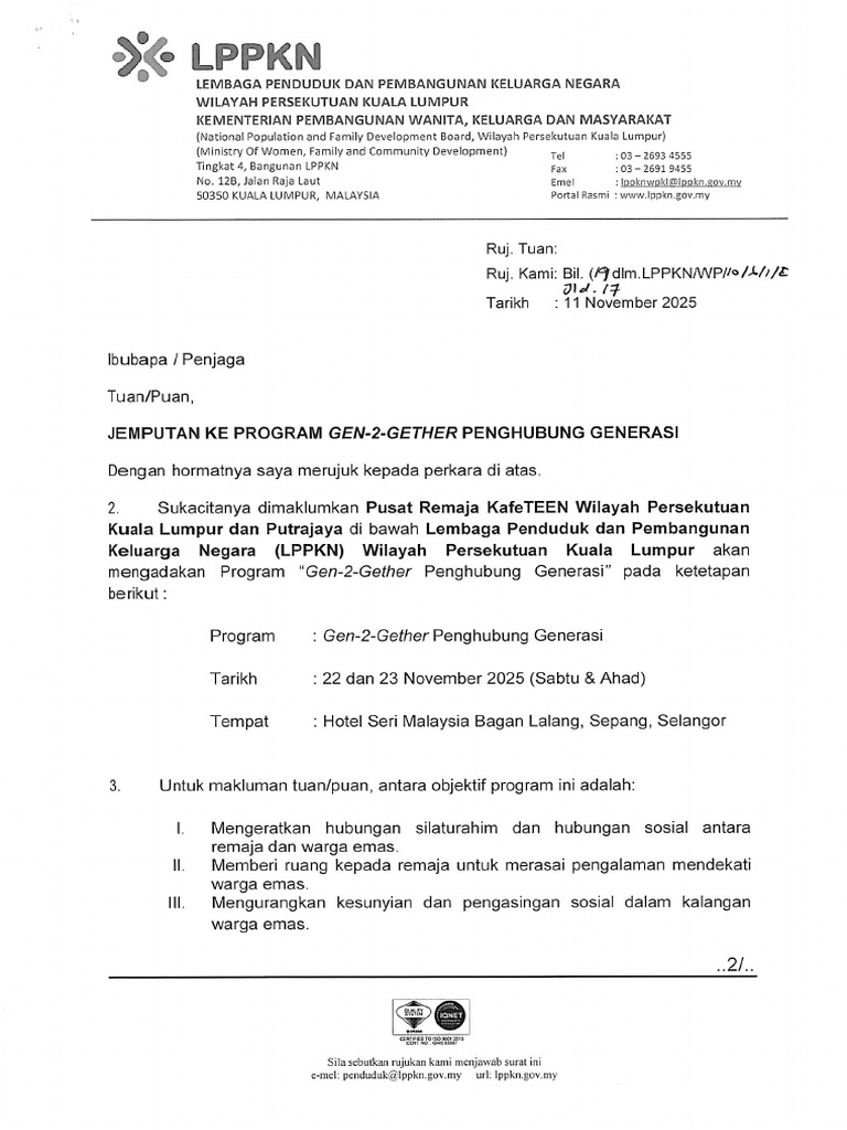 Surat Program Gen2gen-11112025111202 | PDF
