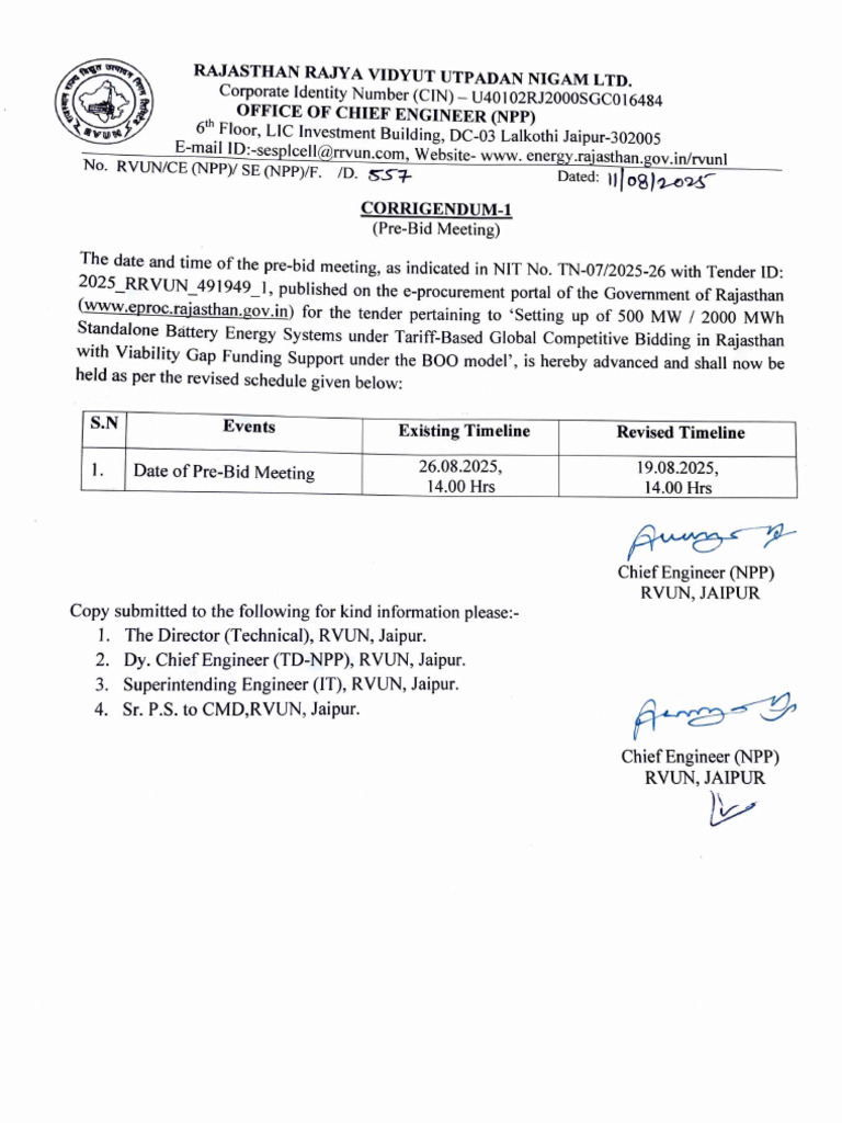 Pre Bid Meeting Notice | PDF