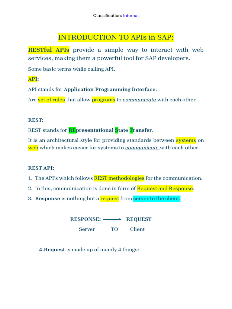 INTRODUCTION TO APIs in SAP ABAP. | PDF | Server (Computing) | Software