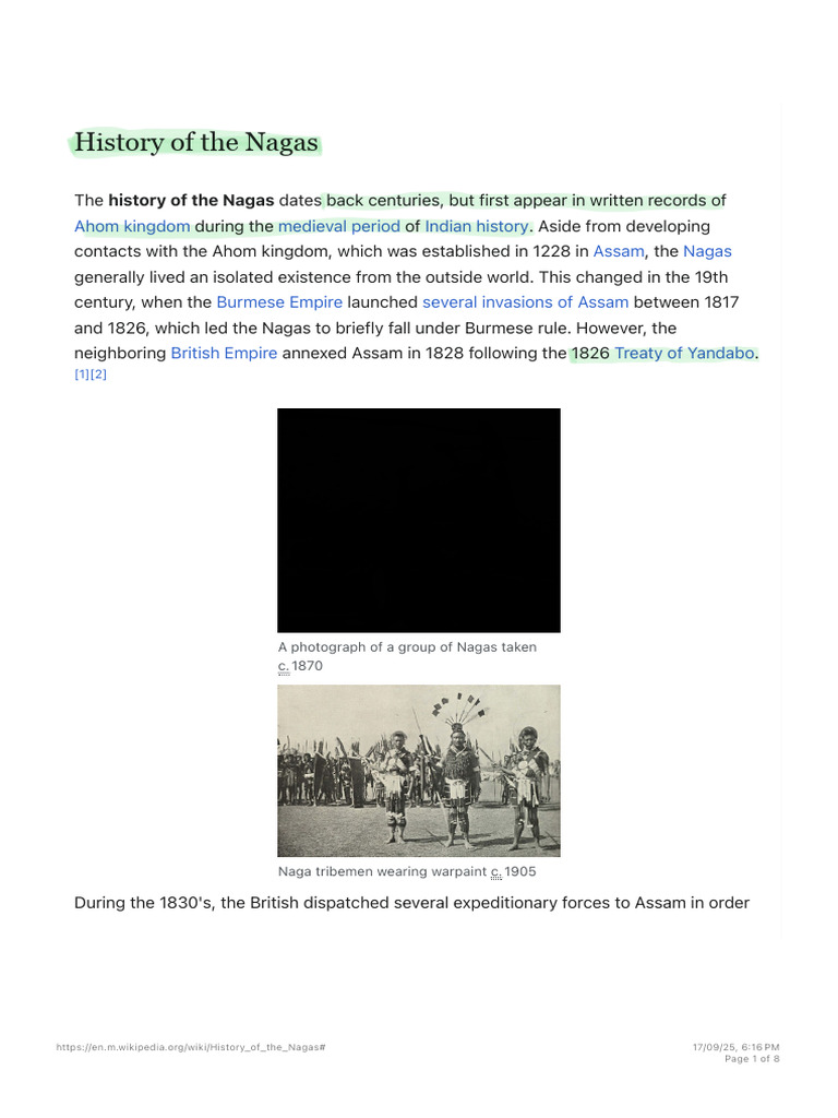History of the Nagas - Wikipedia | PDF