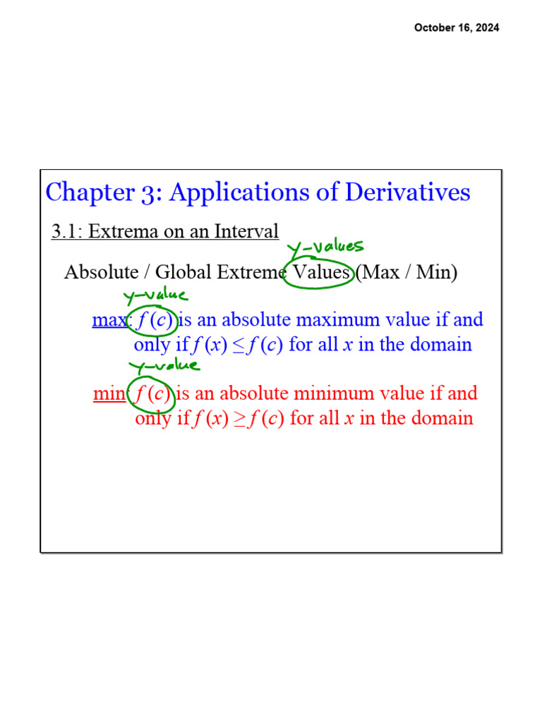 A. 3.1 Extrema On An Interval | PDF | Algorithms | Mathematical Analysis