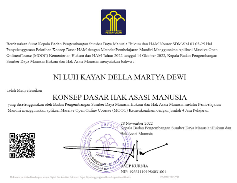 Konsep Dasar Ham Ni Luh Kayan Della Martya Dewi | PDF