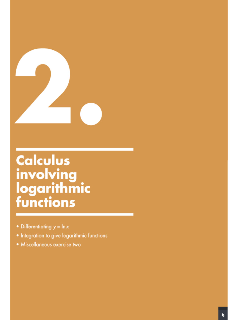 2 Calculus Involving Logarithmic Functions | PDF
