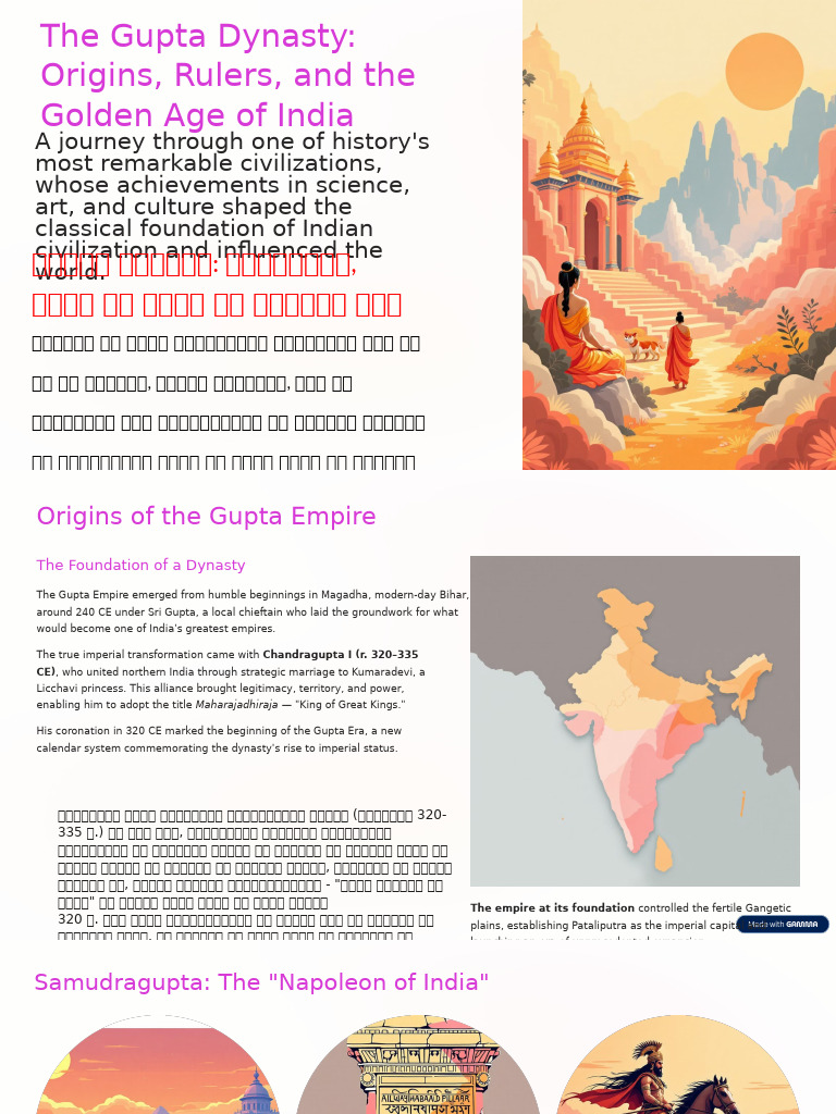 The Gupta Dynasty Origins Rulers and The Golden Age of India | PDF