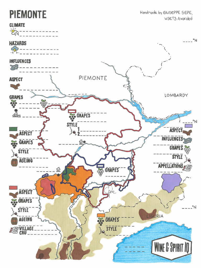 Wset - Map of Piemonte | PDF