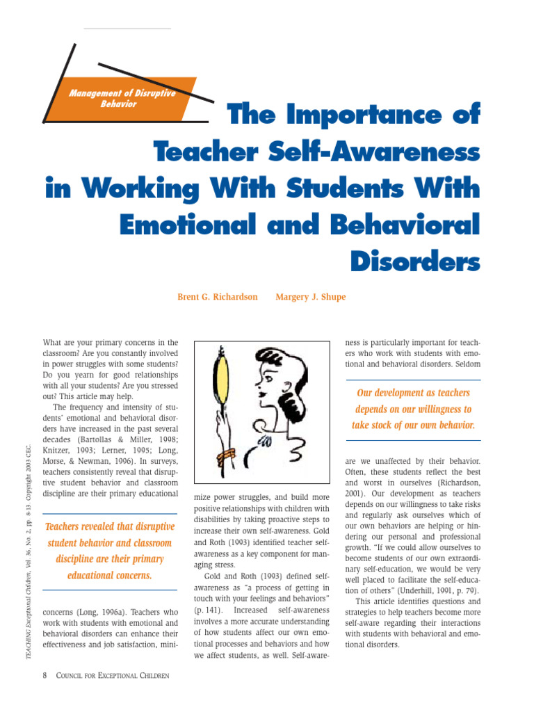 Enhancing Teacher Self-Awareness for Classroom Success | PDF | Teachers ...