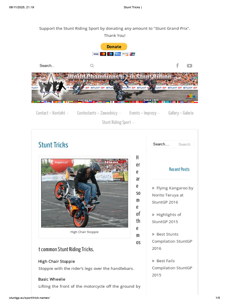 Stunt Tricks _ | PDF | Motorcycling | Vehicle Technology