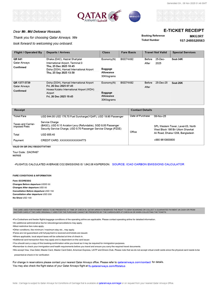 E Ticket Yhgo7t PDF | PDF | Debit Card | Visa Inc.