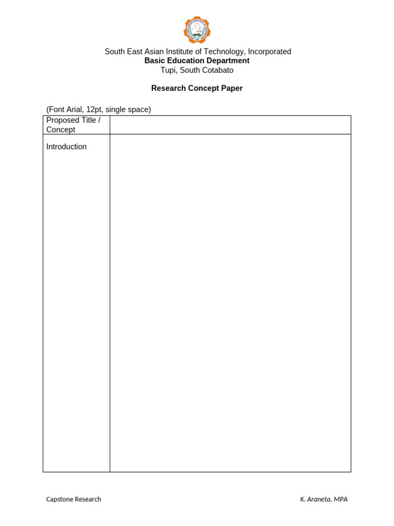 Concept Paper | PDF