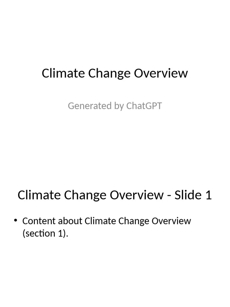 Climate Change Overview Slides | PDF