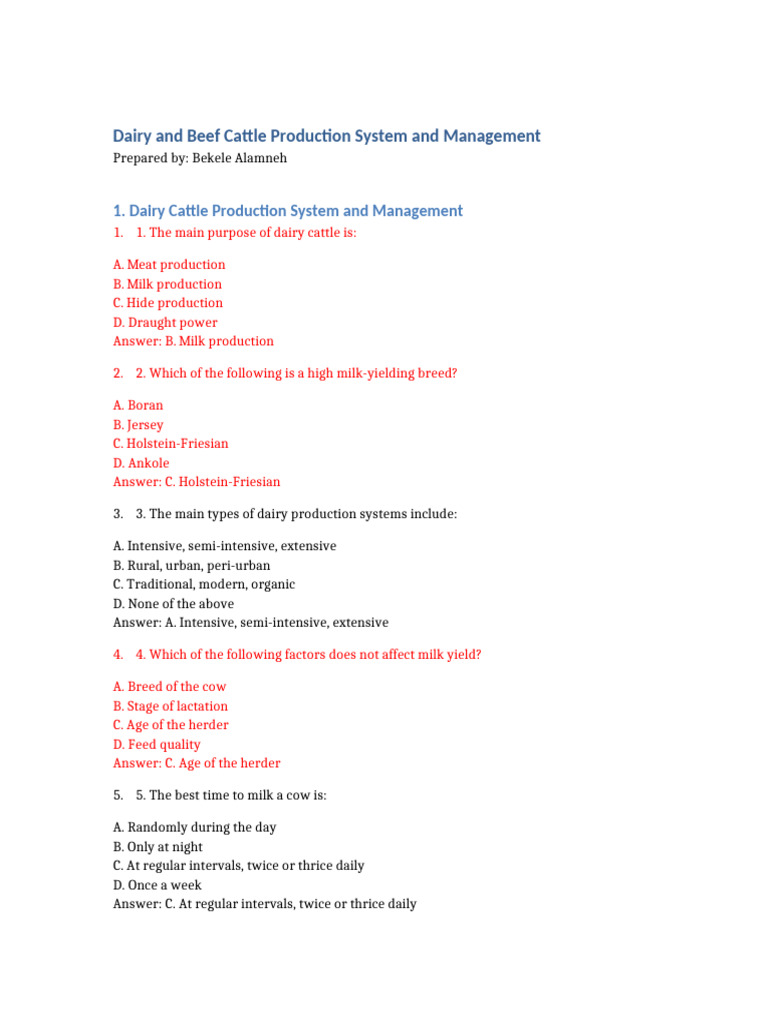 Dairy and Beef Cattle Management Guide | PDF | Cattle | Dairy Cattle