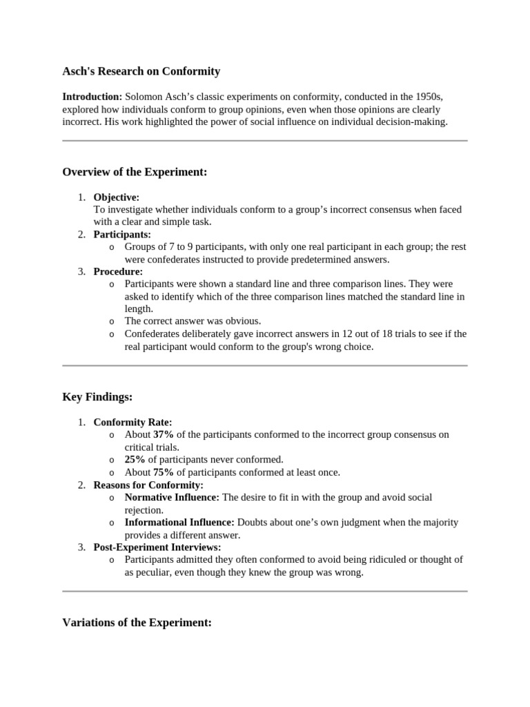 Asch | PDF | Conformity | Schema (Psychology)
