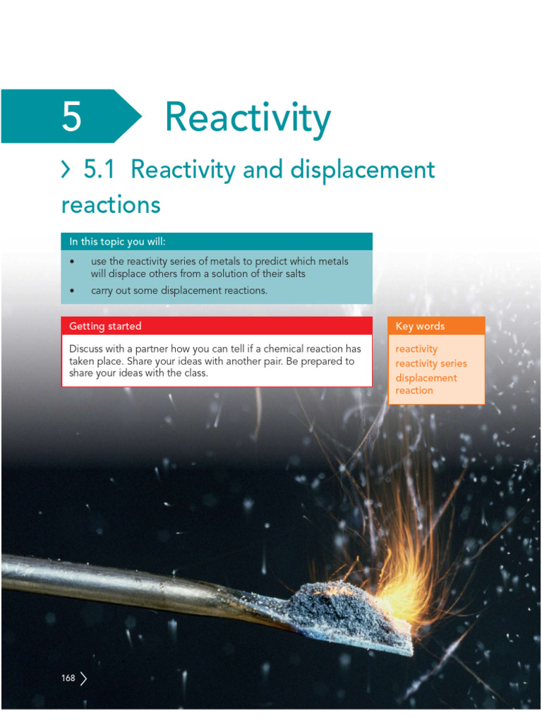 Reactivity: 5.1 Reactivity and Displacement Reactions | PDF | Iron ...