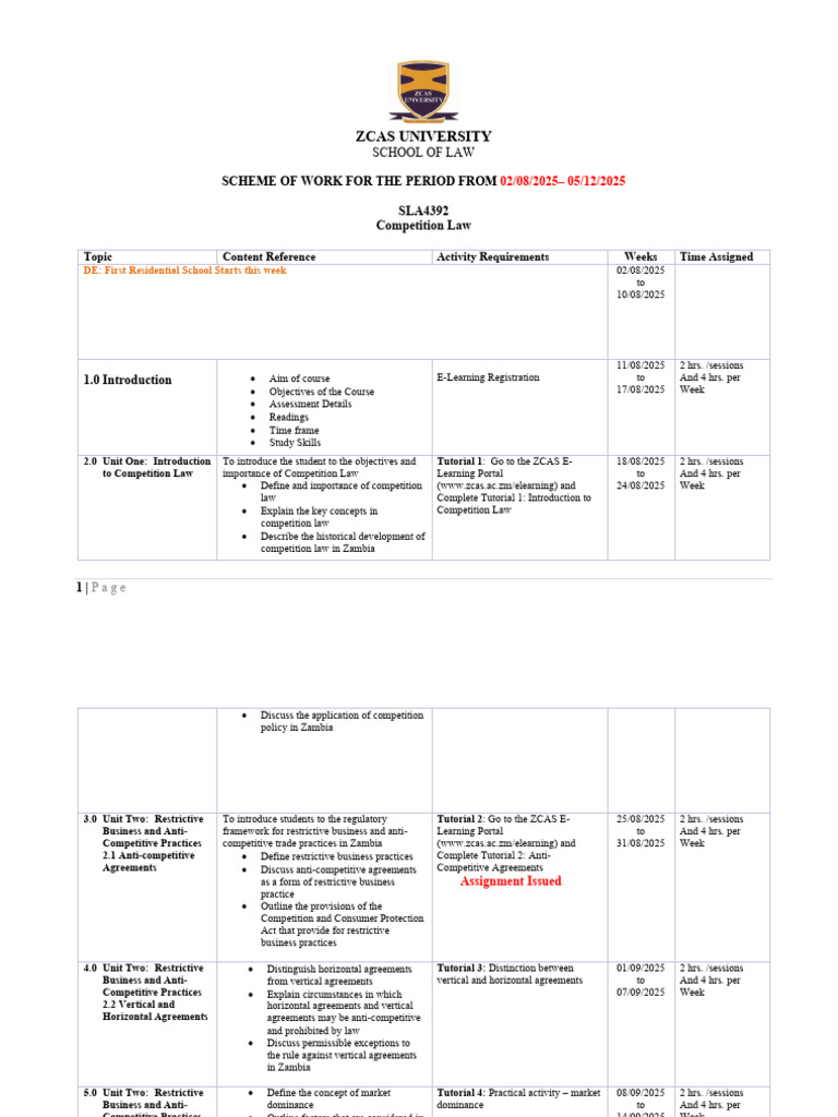 Competition Law Course Scheme 2025 | PDF | Consumer Protection | Justice