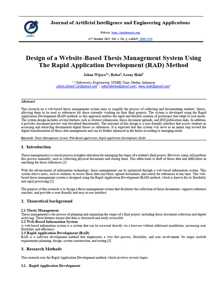 Web-Based Thesis Management System Design | PDF | Software Development ...