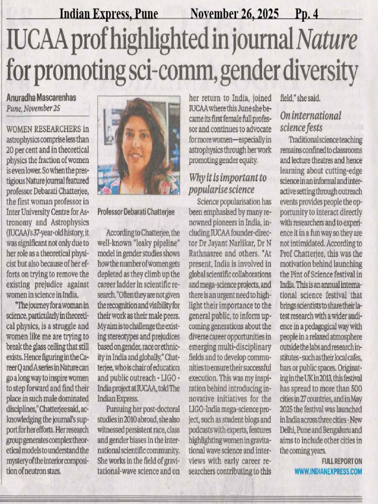 Nature DebaratiChatterjee IndianExpressPune26November2025 Pp04 | PDF