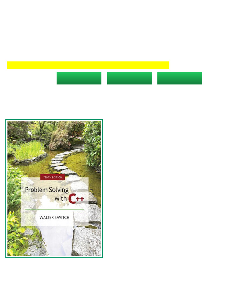Solution Manual for Problem Solving with C++ 10th Edition Savitch digital download | PDF ...