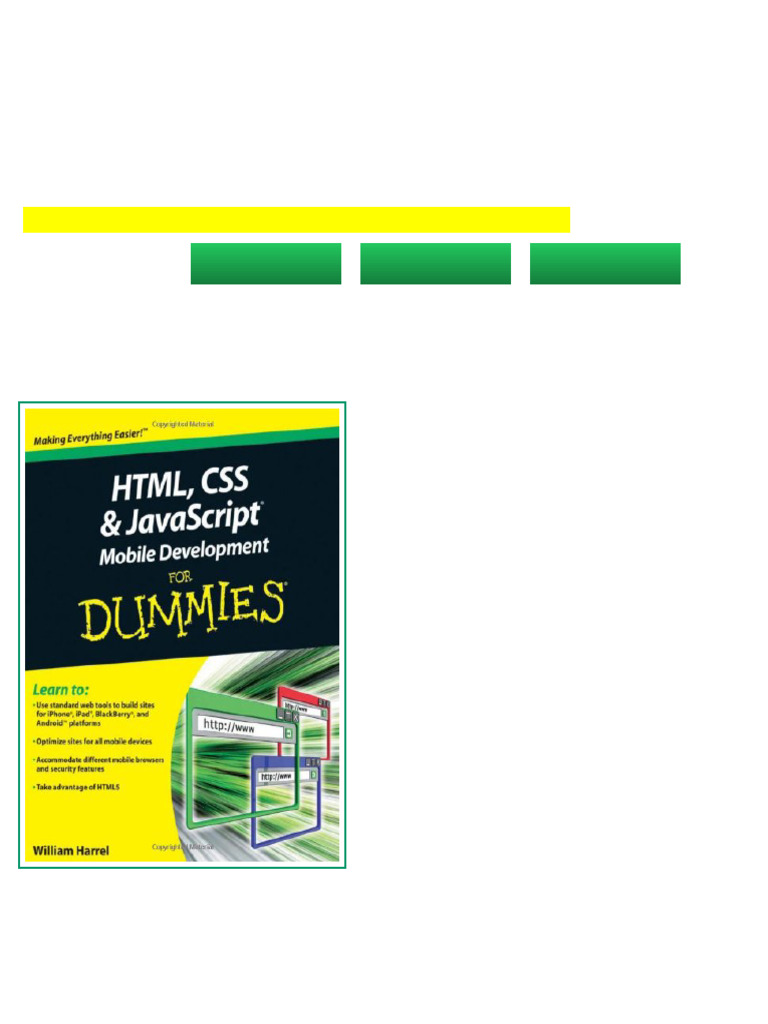 HTML CSS and JavaScript Mobile Development For Dummies 1st Edition William Harrel online version ...