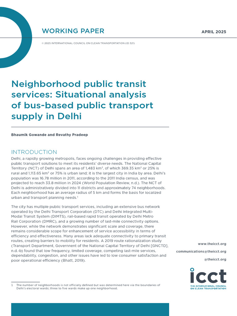 Delhi Bus Transit Services Analysis | PDF | Public Transport ...
