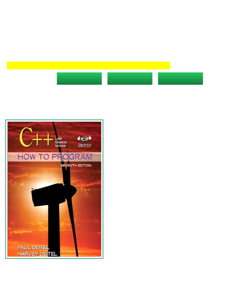 Solution Manual for C++ How to Program: Late Objects Version, 7/E 7th ...