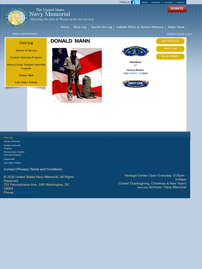MANN-DONALD The United States Navy Memorial | PDF