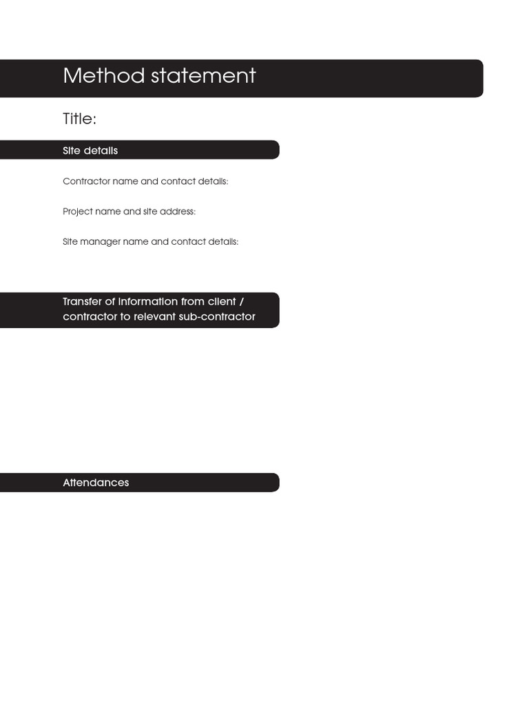 Construction Method Statement Template | PDF
