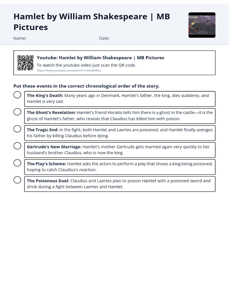 Worksheet Hamlet | PDF | Hamlet