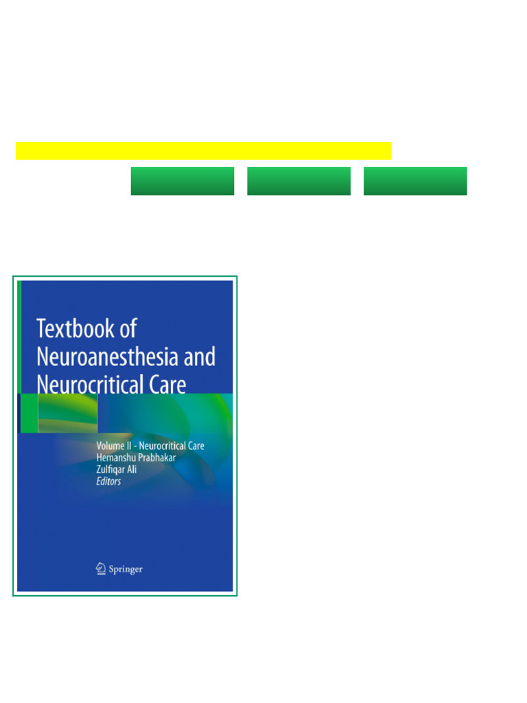 Textbook of Neuroanesthesia and Neurocritical Care Volume 2 1st Edition ...