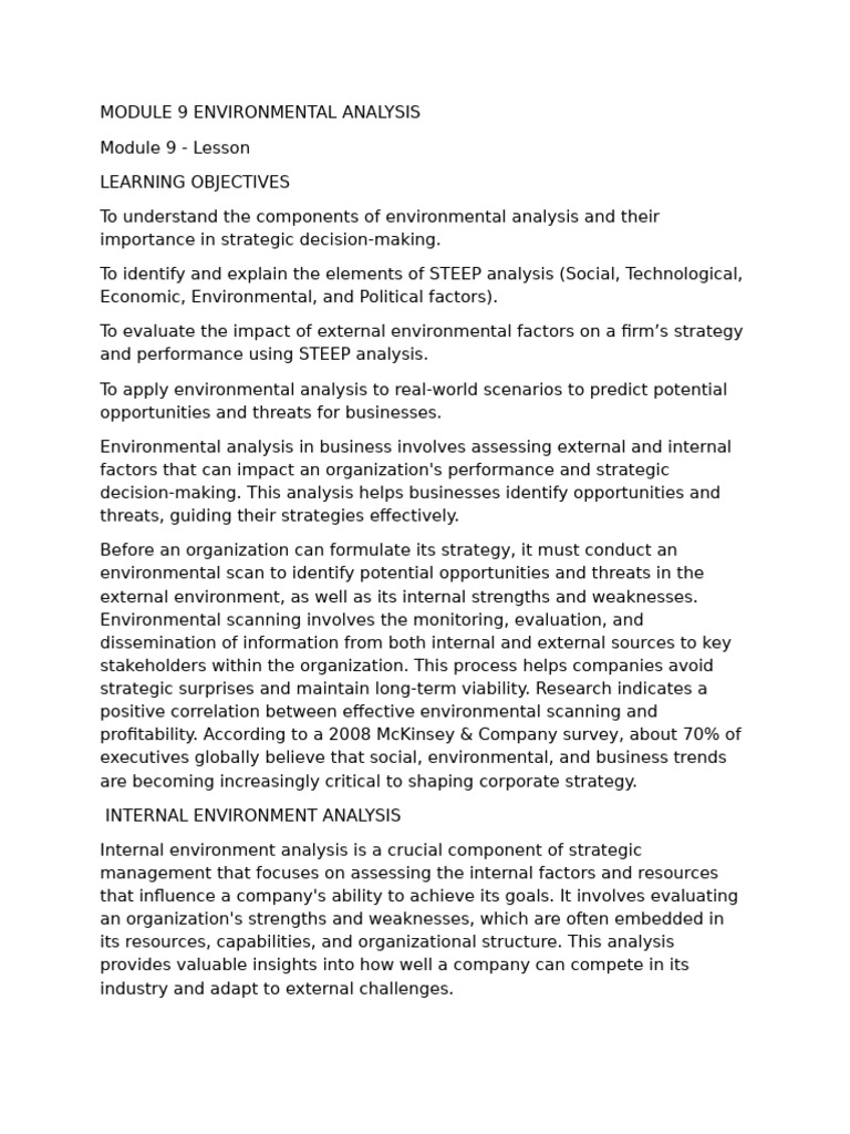 Environmental Analysis for Strategic Decisions | PDF | World Trade ...
