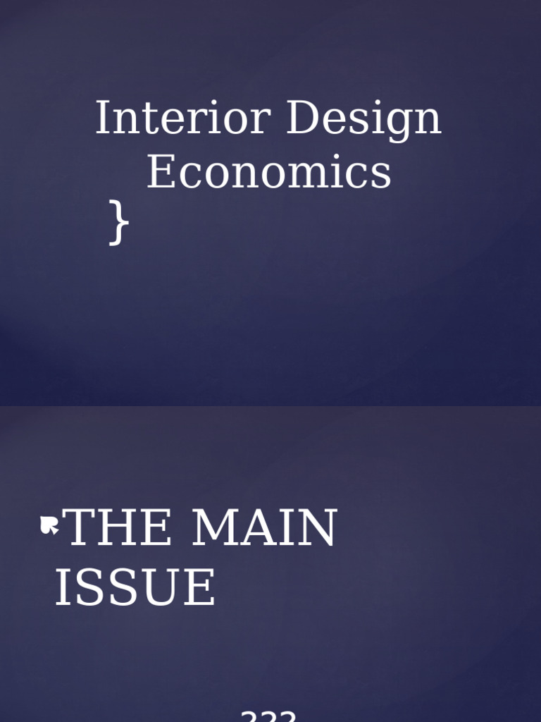 Interior Design Economics | PDF