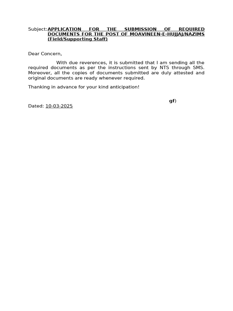 Documents Submitted | PDF