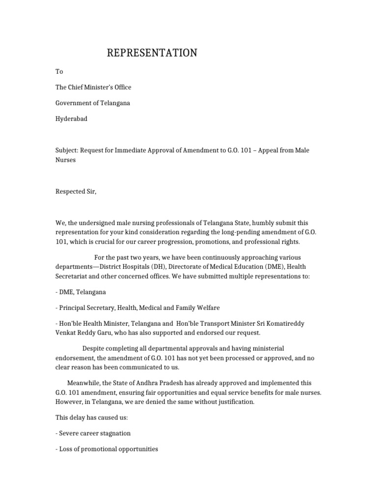 GO 101 Amendment Request Letter | PDF