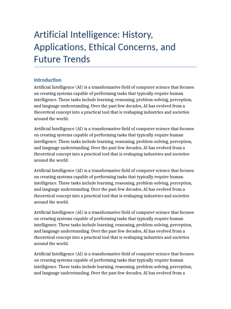 Artificial Intelligence Essay | PDF | Artificial Intelligence ...