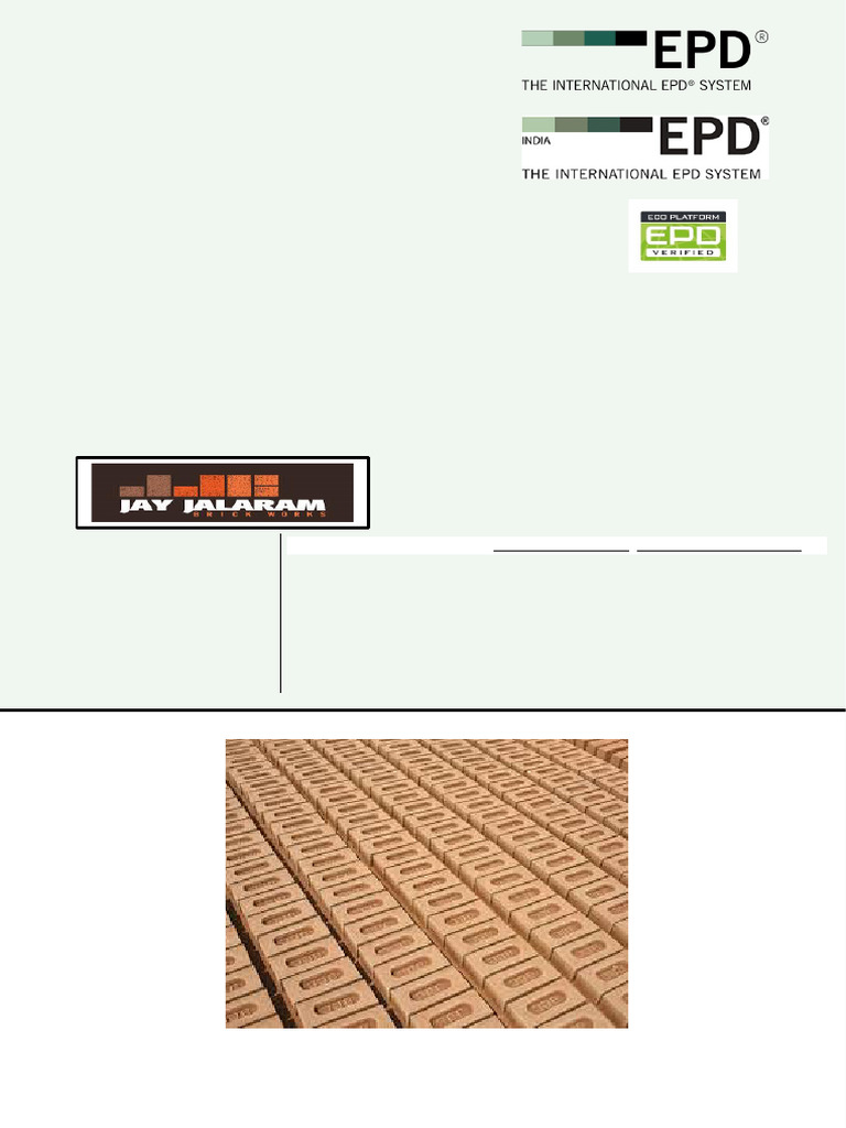 EPD for Jay Jalaram Bricks 2024 | PDF | Life Cycle Assessment