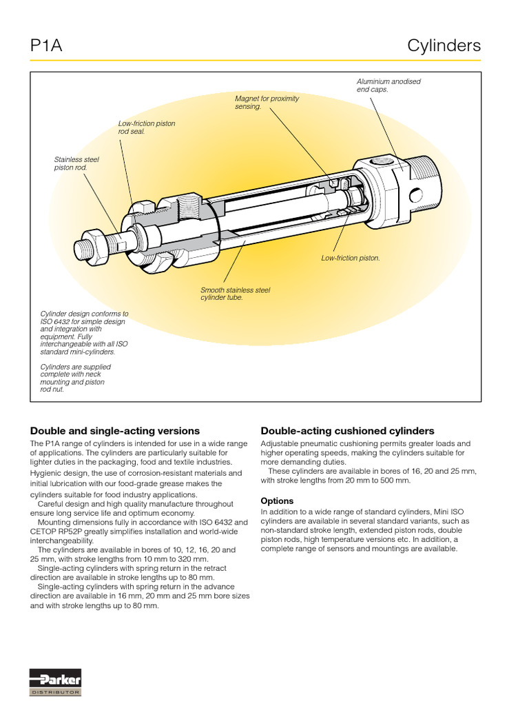 Parker Cylinder P1A | PDF | Piston | Electrical Connector