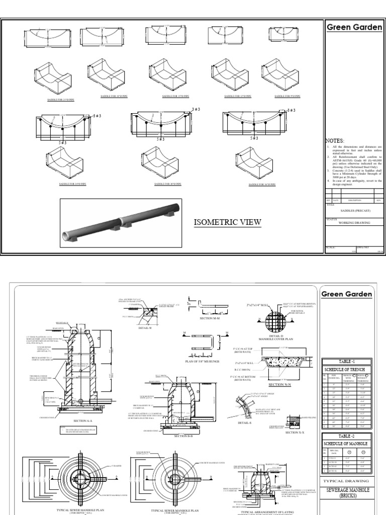 Sewerage and Chamber Details | PDF | Building | Masonry