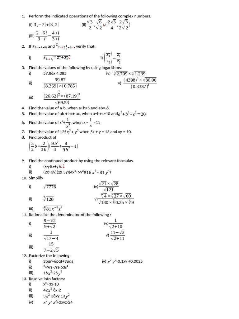 Class Ix Math Question Bank | PDF | Elementary Mathematics | Discrete ...