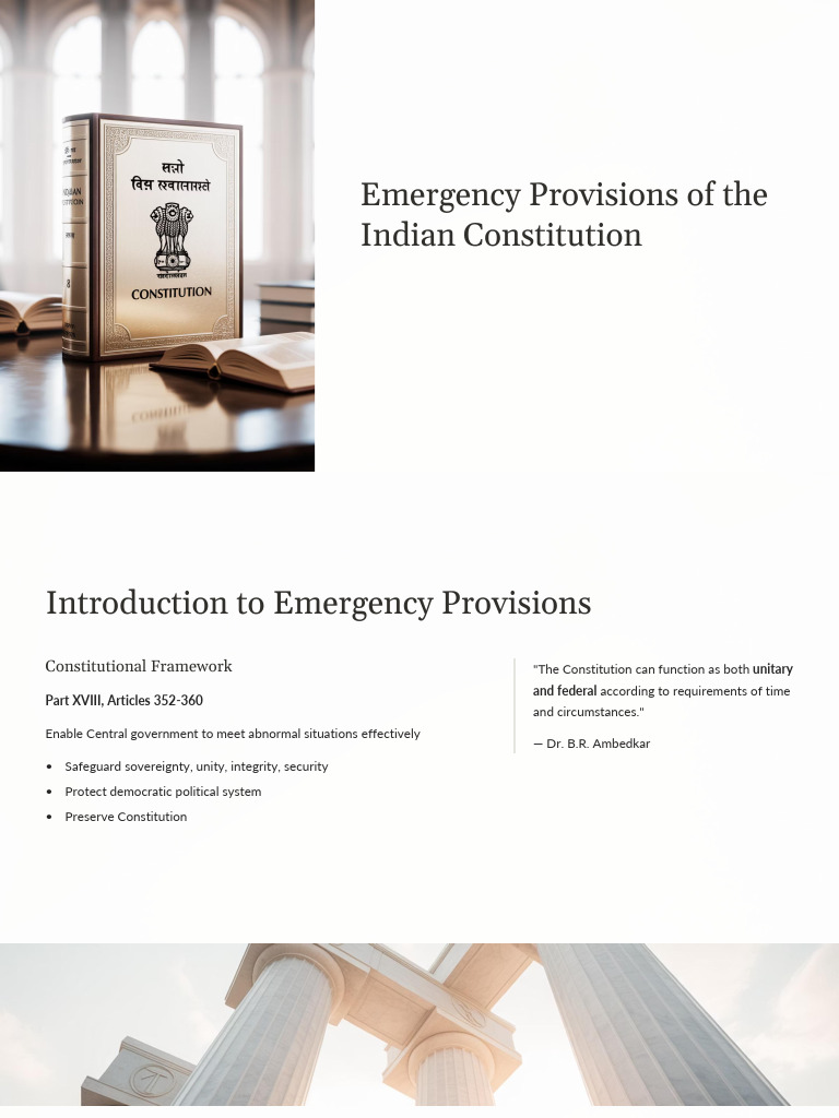 Emergency Provisions of The Indian Constitution | PDF | State Of ...