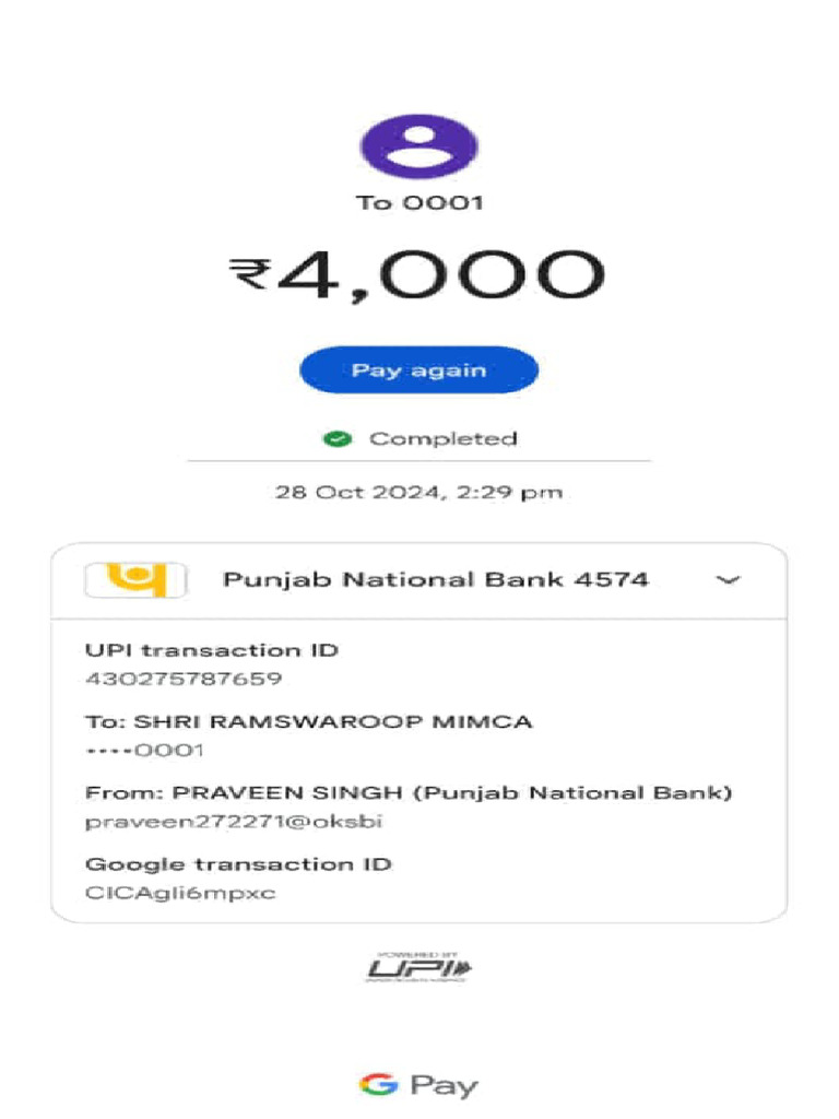 Internship Payment Receipt | PDF