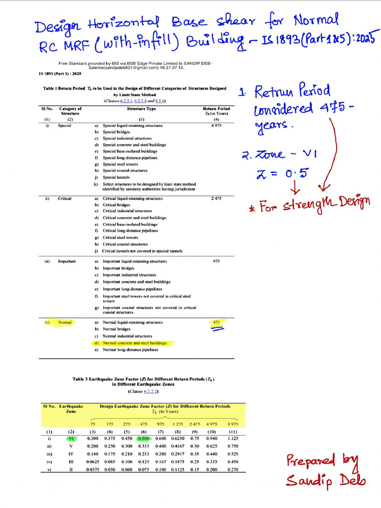 Seismic Calculation As Per IS 1893 2025 | PDF | Civil Engineering ...