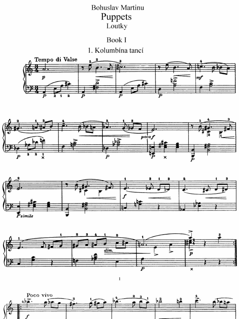 Martinu's Puppets: Piano Sheets | PDF | Language Arts & Discipline