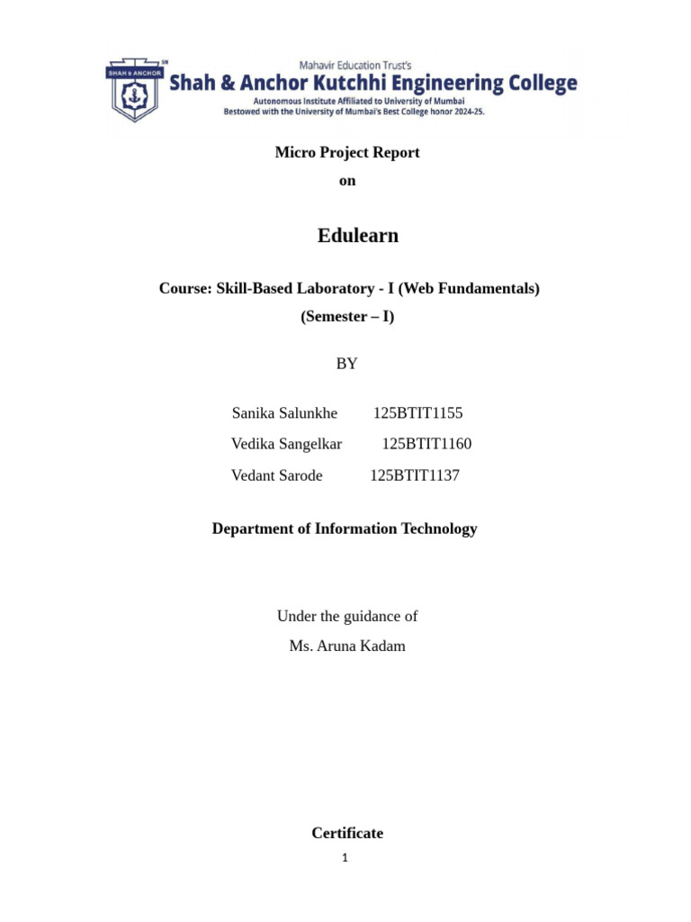 Report MicroProject | PDF | Educational Technology | Websites