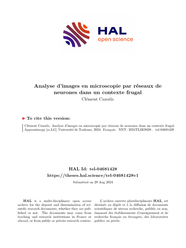 Analyse frugale d'images en microscopie | PDF | Microscope | Pouvoir de ...