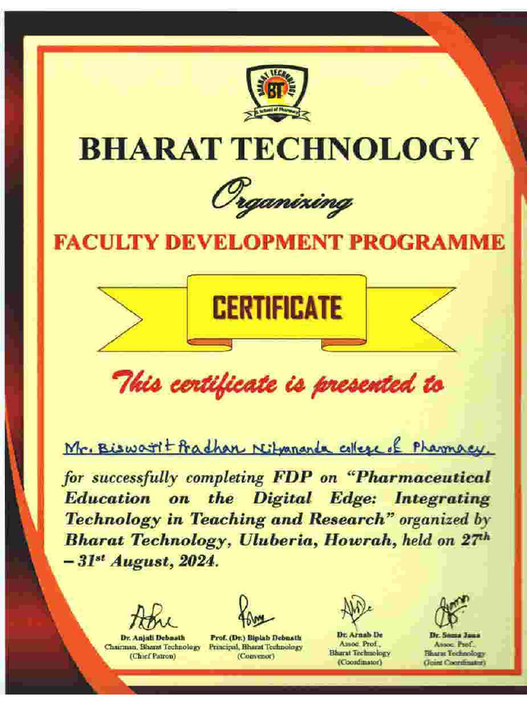 Faculty Development Program Certificates | PDF