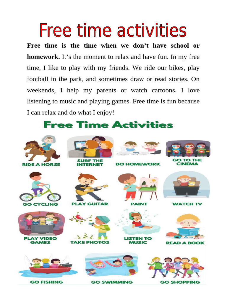 Free Time Activities | PDF