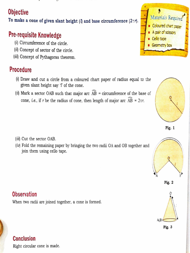 Create a Cone from Chart Paper | PDF