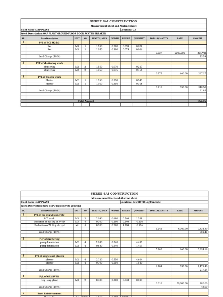 July 2024 Civil Measurment & Bill | PDF | Brick | Length