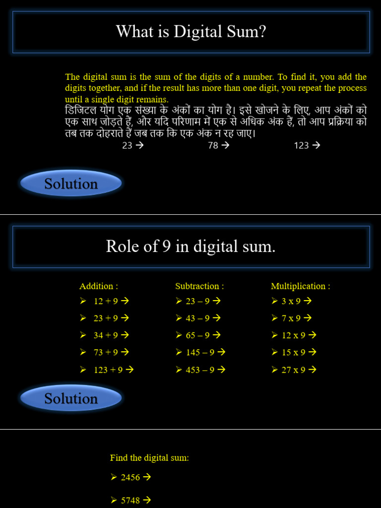 Understanding Digital Sum Calculations | PDF | Arithmetic | Number Theory