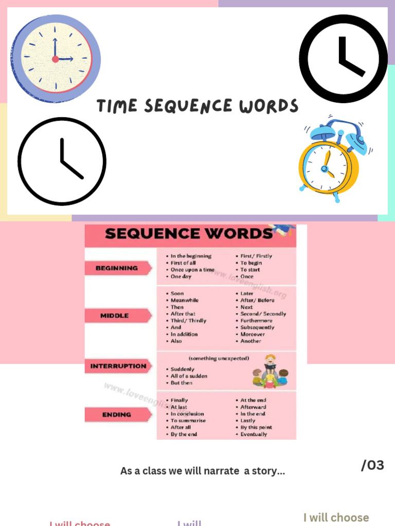 Time Sequence Words | PDF