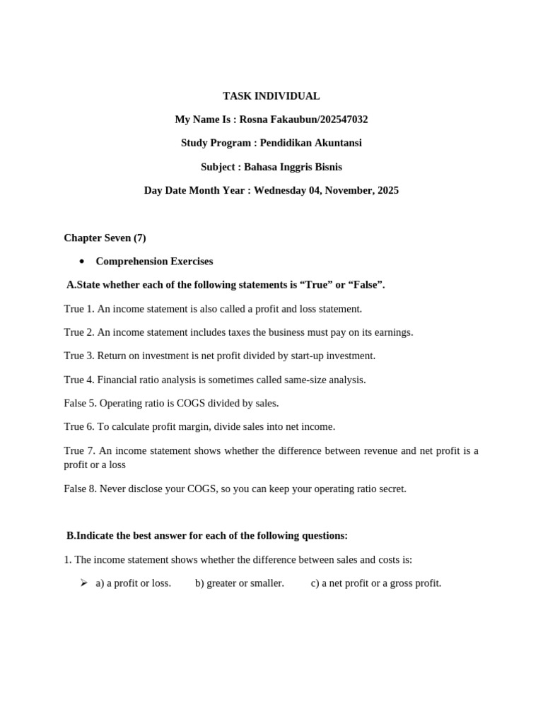 Chapter 7 | PDF | Income Statement | Revenue